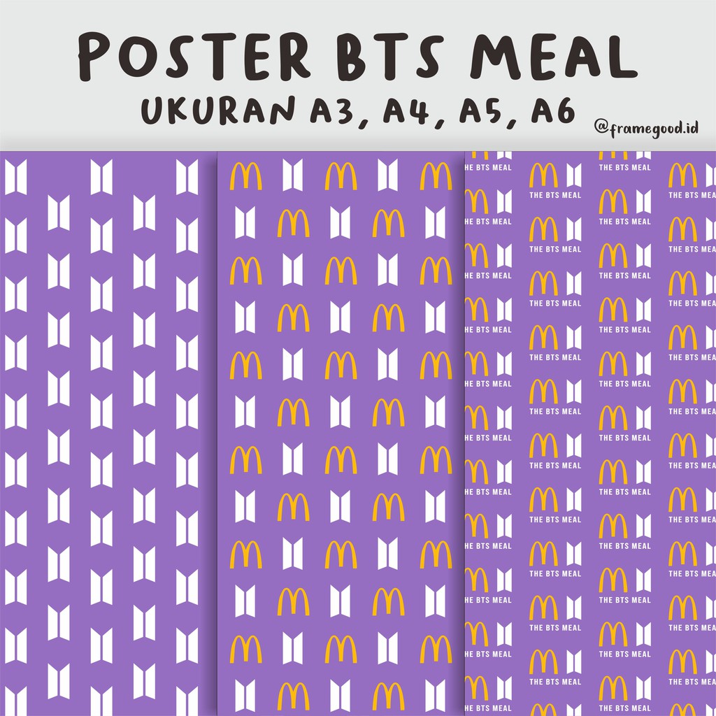 Jual poster BTS MEAL x MCD (kertas tebal) / the bts meal mcdonalds ...