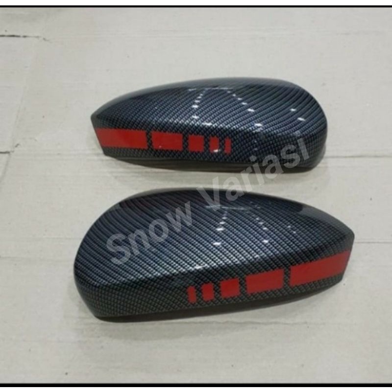 Jual cover spion raize 2021 carbon glossy lis merah | Shopee Indonesia