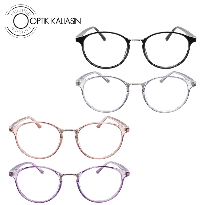 Jual OPTIK KALIASIN - Frame kacamata wanita bulat oval lentur minus plus anti radiasi ...