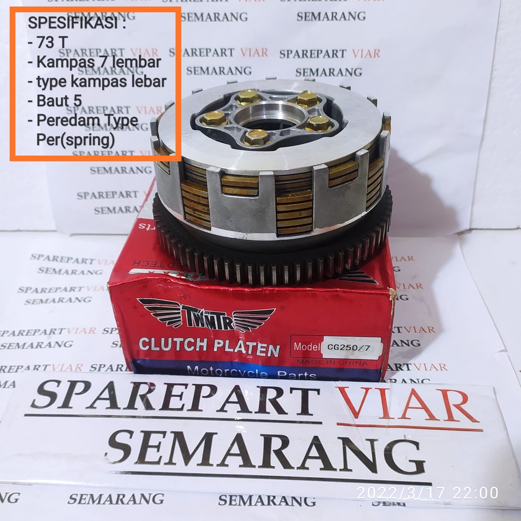 Jual Kopling set viar / Rumah kampas kopling set isi 7 baut 5 kopling ...