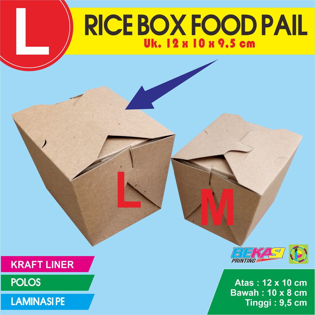 Jual RBC-L01 Kemasan Rice Box Food Pail Foodpail Dus Bento Ramah ...