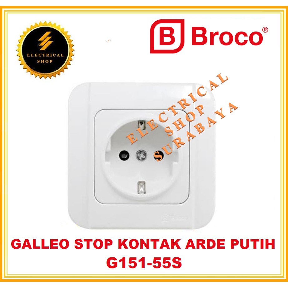 Jual (GROSIR) BROCO GALLEO IB STOP KONTAK ARDE PUTIH G151 G15155S INBOW ...