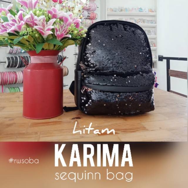 Jual TAS RANSEL K SEQUINN KARIMA RUMAH WARNA TAS WANITA ANAK SEKOLAH KULIAH KERJA LAPTOP ...