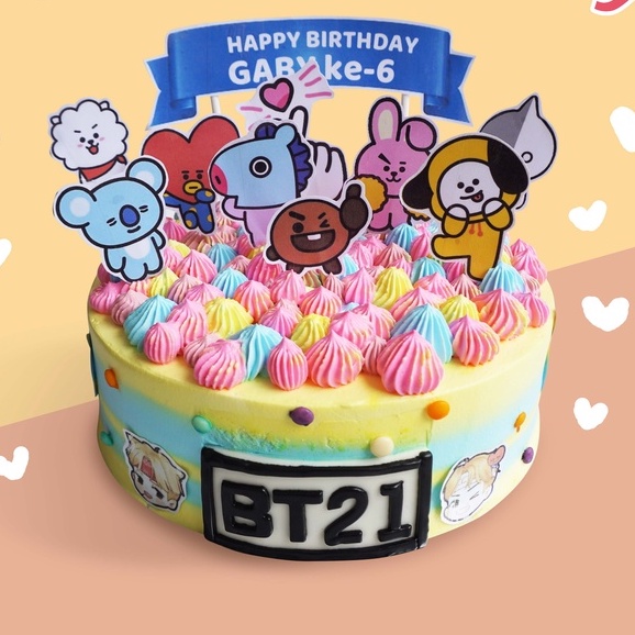 Jual Blackforest Toppers BT21/ roti ulang tahun karakter/custom roti ...