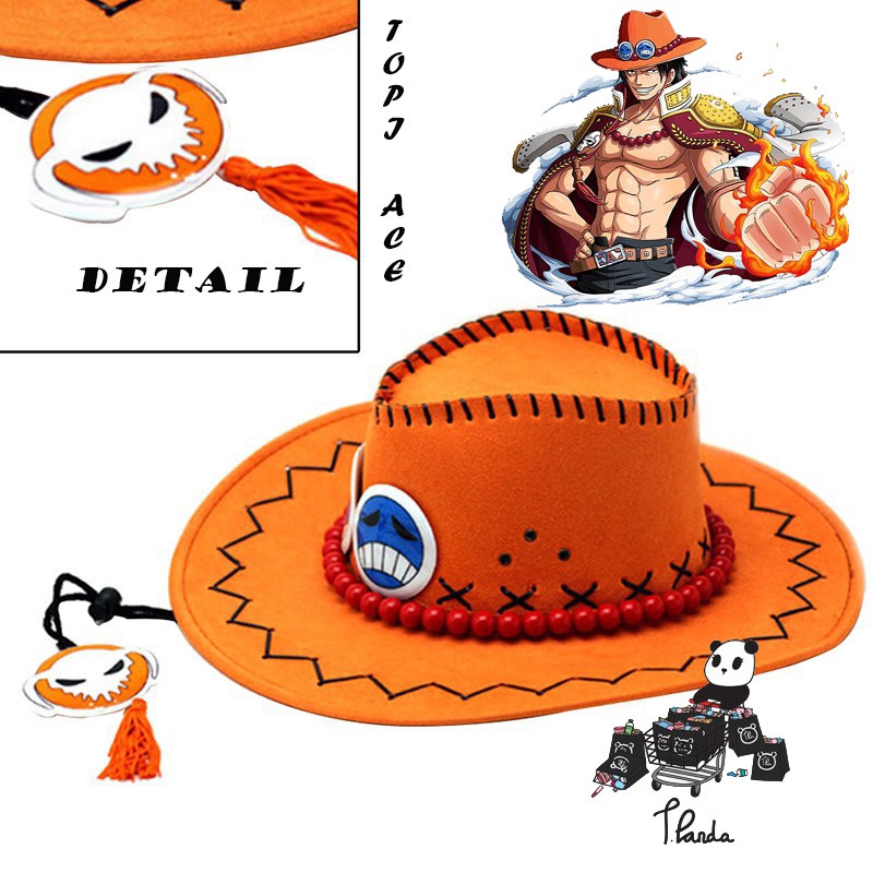 Jual TP Topi Koboi Portgass D Ace, Luffy's Brother, One Piece Anime ...