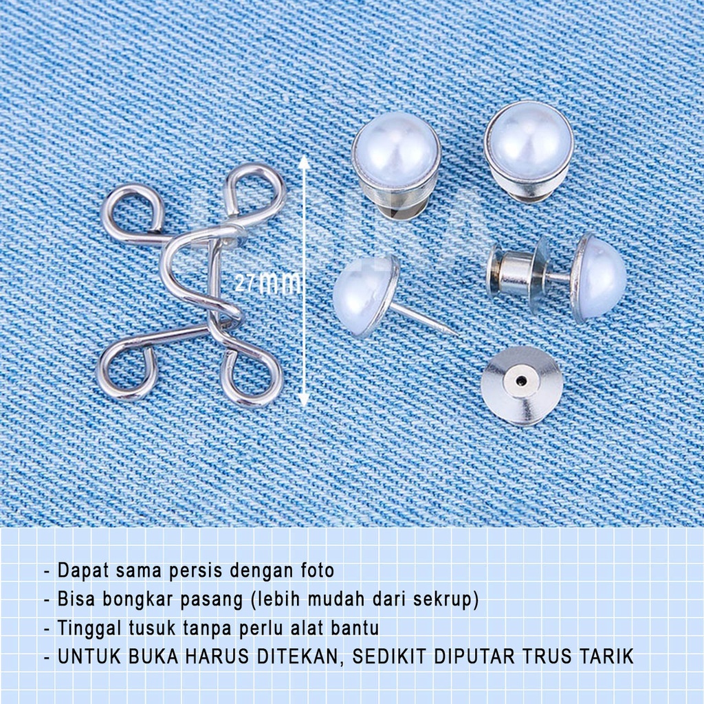 Jual Kancing celana pengecil pinggang jeans longgar kebesaran model ...