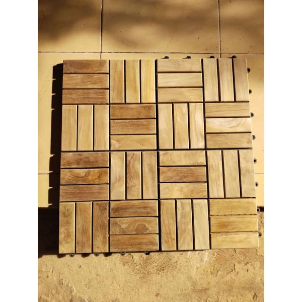 Jual Ubin lantai decking tile solid kayu jati promo Grade A | Shopee ...