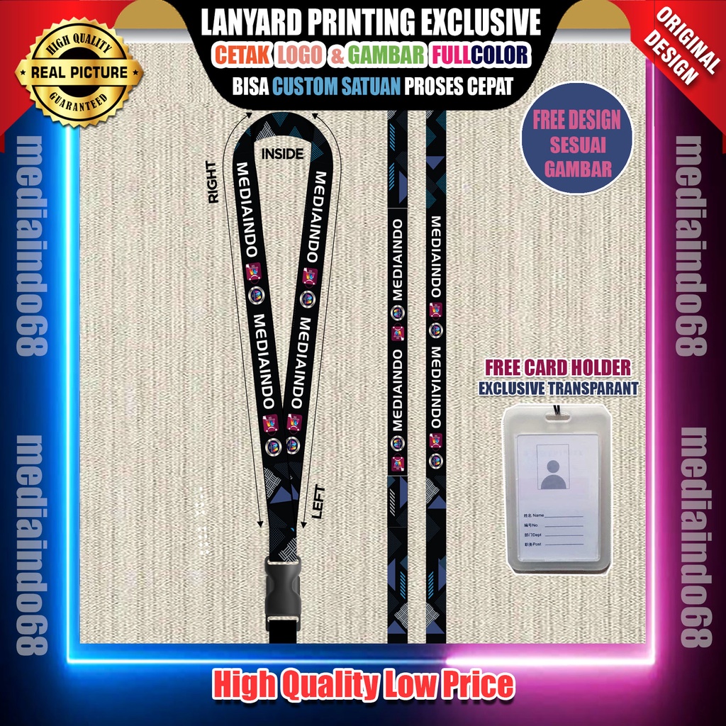 Jual CUSTOM LANYARD ID CARD PRINTING M - 07 ( PAKET EXCLUSIVE ...