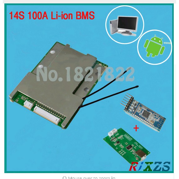 Jual Unik S 100A bms 2017 new Li ion smart bms pcm with android BT usb ...