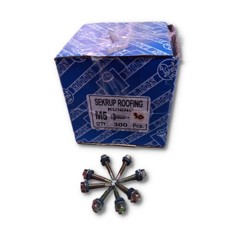 Jual Sekrup Roofing Kuning M5x30 Baut Roofing Kuning M5x30 3cm Per ...