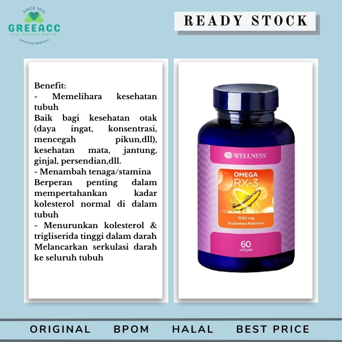 Jual Wellness Omega RX-3 RX-3 60 kapsul | Shopee Indonesia
