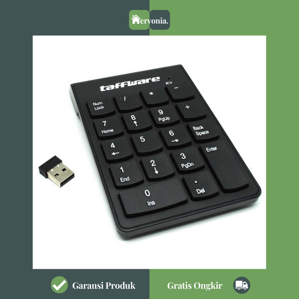 Jual Numeric Keypad Wireless USB 2.4 GHz 10 Meter Taffware | Shopee ...