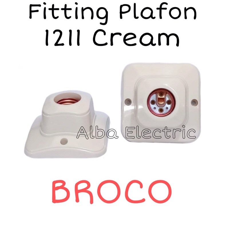 Jual Fitting Lampu Plafon Oval Broco 1211 Cream Fitting Plafon Oval ...