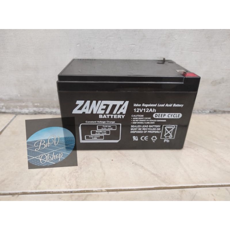 Jual Batre UPS 12v 12ah Vrla Gel Zanetta /battery sepeda listrik ...