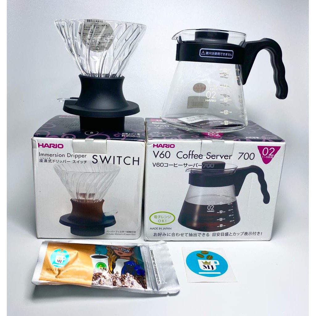 Jual V60 Glass Immersion Dripper HARIO SWITCH + Server 700 ml - Free Kopi | Shopee Indonesia