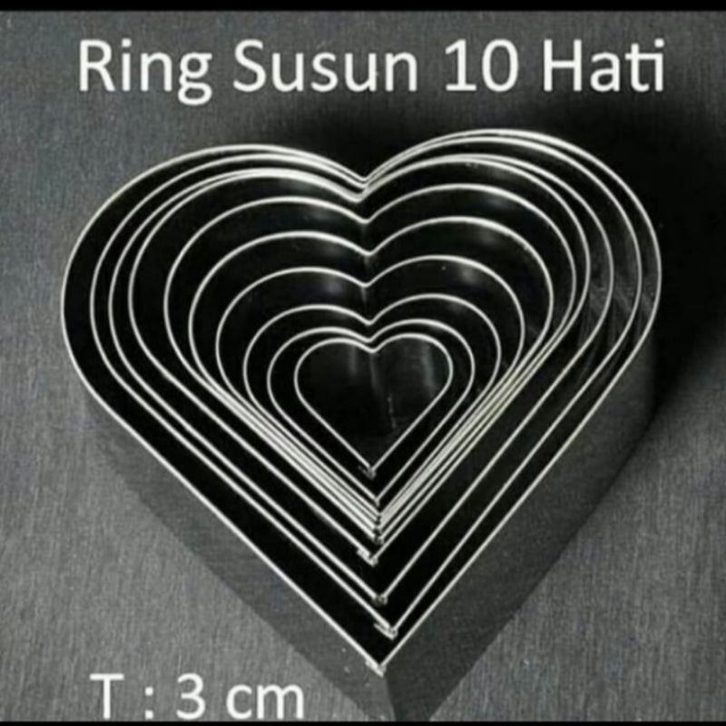 Jual Ring Cutter Love Persegi Oval Set Isi 10 ukuran / Cetakan kue ring ...