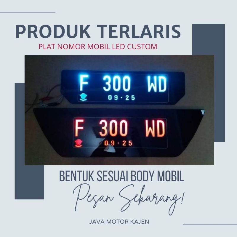 Jual Aksesoris Nomor Mobil Led Custom Sesuai Pesanan - Bahan tahan lama ...