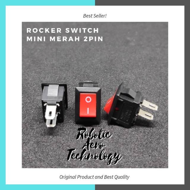 Jual MINI ROCKER SWITCH 2 PIN MERAH TANPA LAMPU | Shopee Indonesia