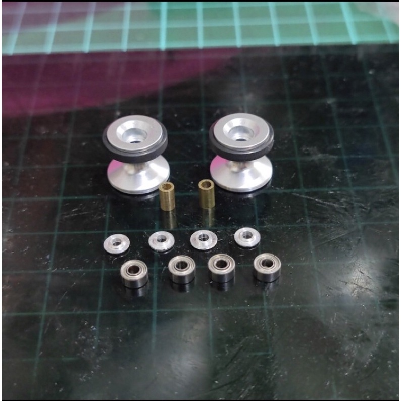 Jual Tamiya 15418 roller double aluminum set custom karet bubut ...