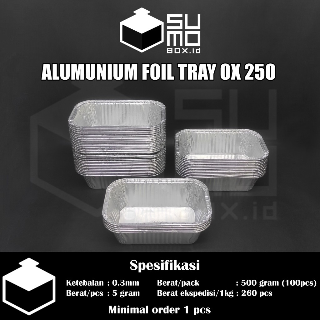 Jual Alumunium foil tray OX 250 tanpa tutup / OX-250 lasagna macaroni schotel pastel tutup ...