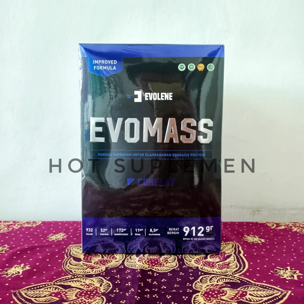 Jual Evolene EvoMass Gainer 2 Lbs 912 Gram Evo Mass 2Lbs BPOM HALAL FS | Shopee Indonesia