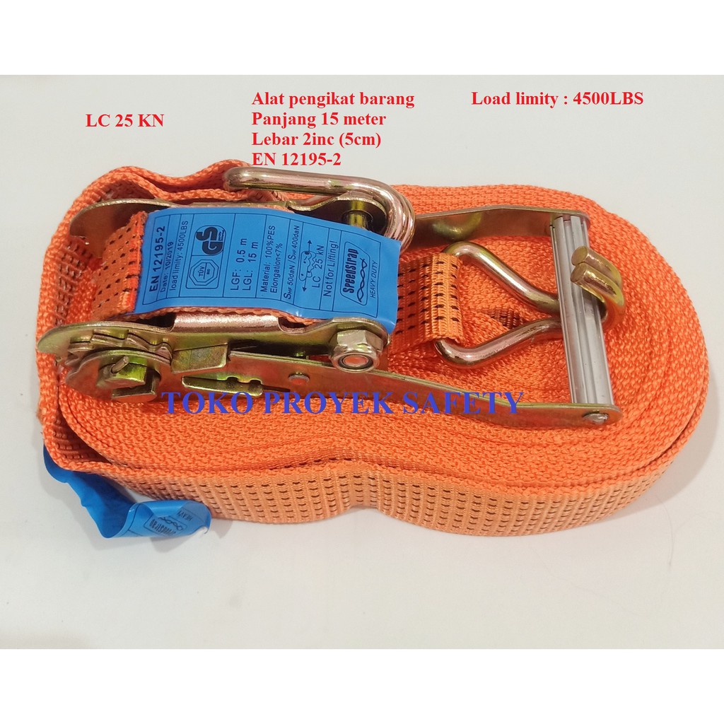 Jual Ratchet Tie Down Cargo Lashing Belt 2" x 15M Pengikat Barang ...
