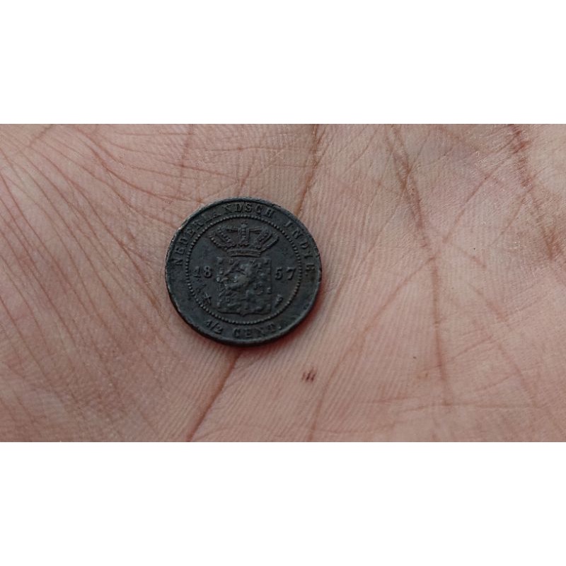 Jual setengah sen buntu benggol tahun 1857 sesuai foto | Shopee Indonesia