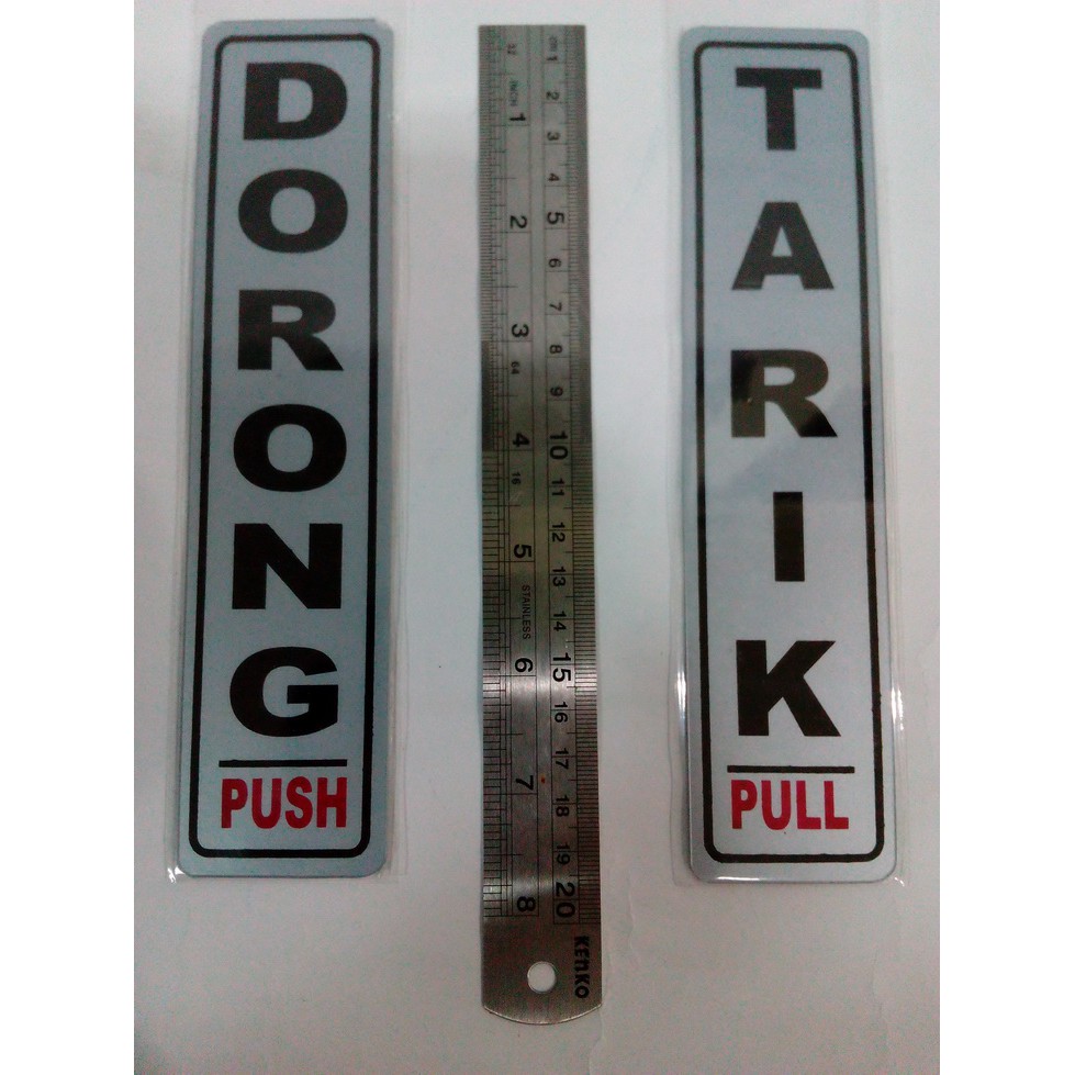 Jual Paket 2 Sticker / Tempelan Stiker DORONG + TARIK Bisa Di Pintu ...