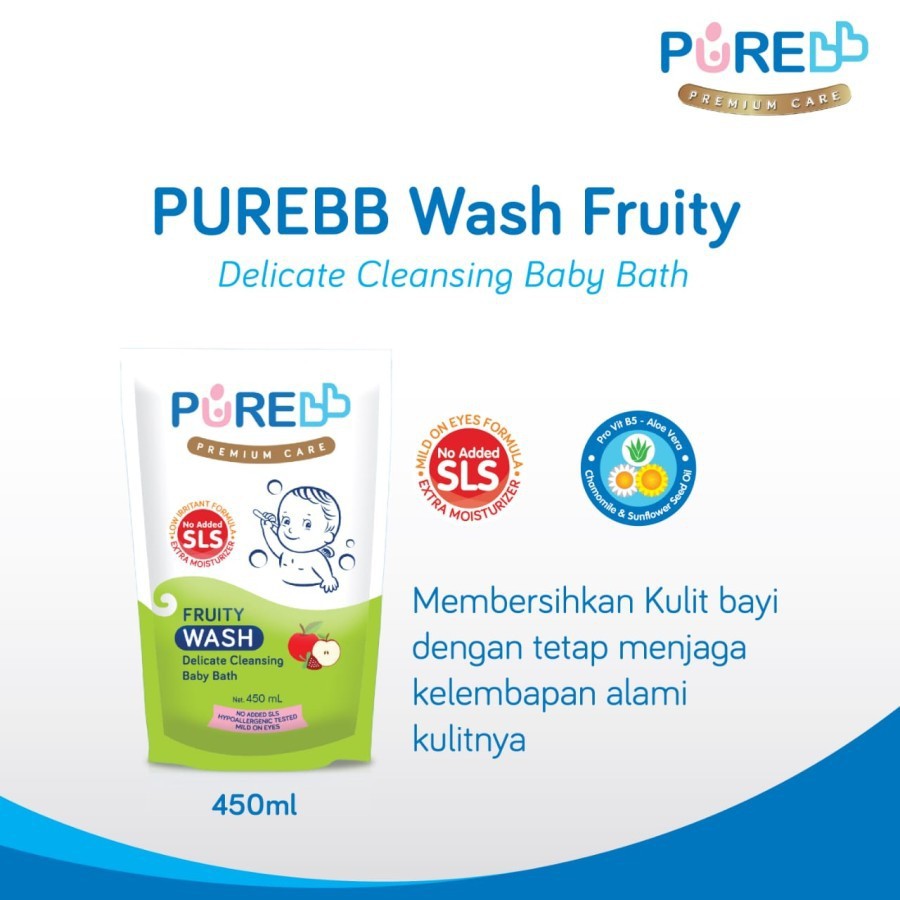 Jual Pure Baby Wash Fruity Sabun Mandi Anak Refill 450 ml | Shopee ...