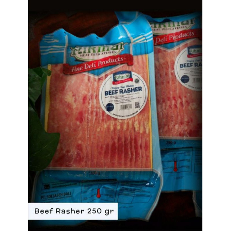 Jual Beef Rasher 250 gr - Bacon Sapi 'NIKMAT' | Shopee Indonesia