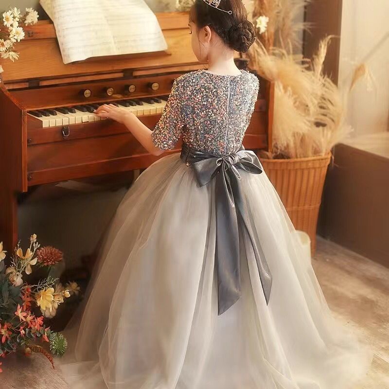 Jual Gaun Anak-anak Baru Putri Gaun Bunga Gadis Benang Halus Gadis Tuan ...