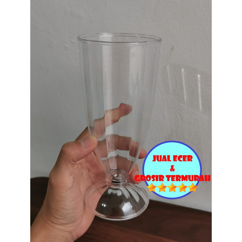 Jual Gelas Glass Mug Plastik Plastic Jus Juice Bening 400 ml Tebal 500 ...