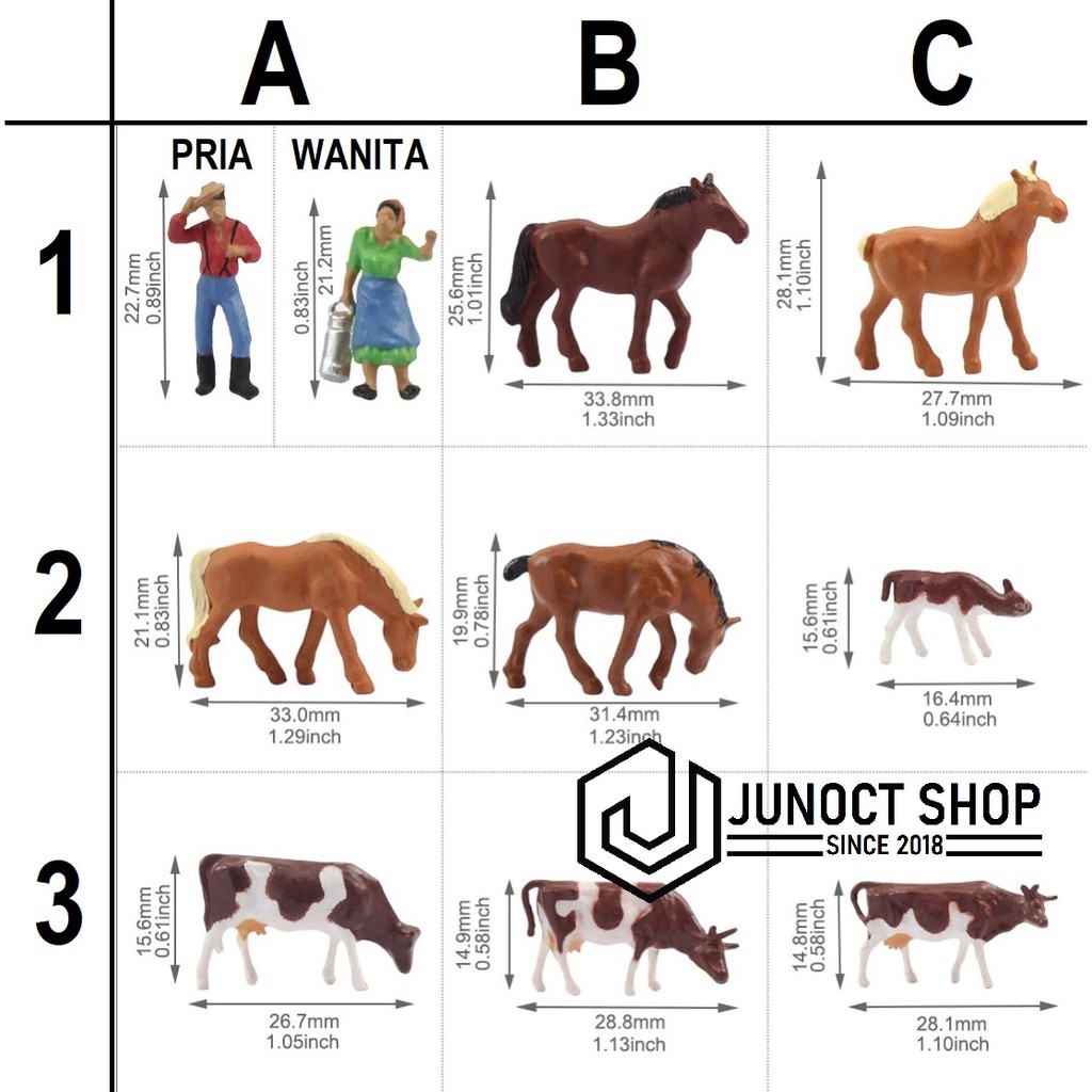 Jual FIGURE HEWAN PETERNAKAN 1:87 1/87 PETANI KUDA SAPI - DIORAMA ...