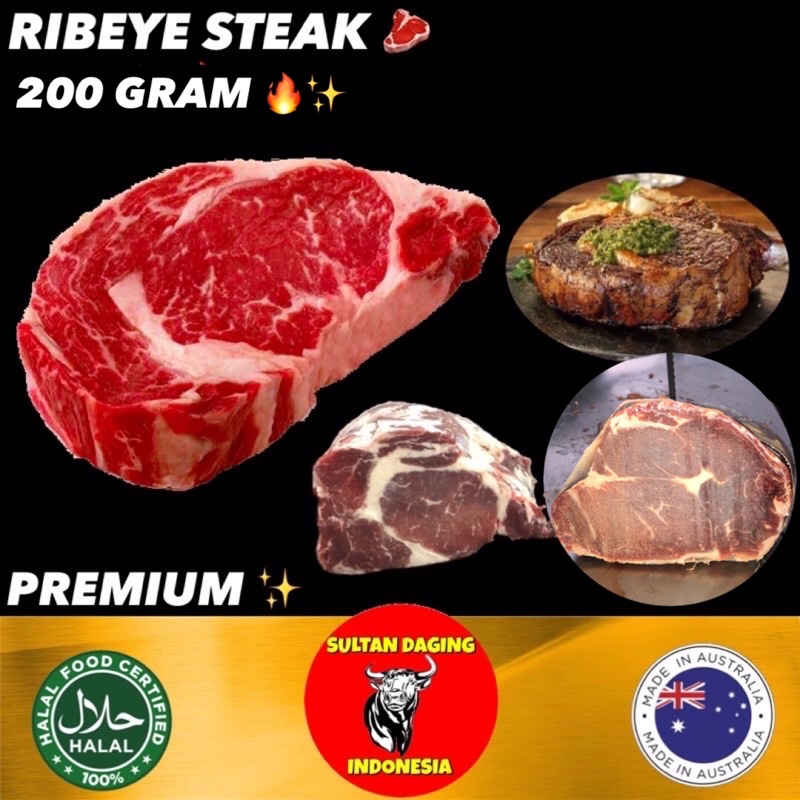 Jual RIBEYE STEAK GRADE A 200 GRAM PREMIUM IMPORT AUSTRALIA/ RIB EYE ...
