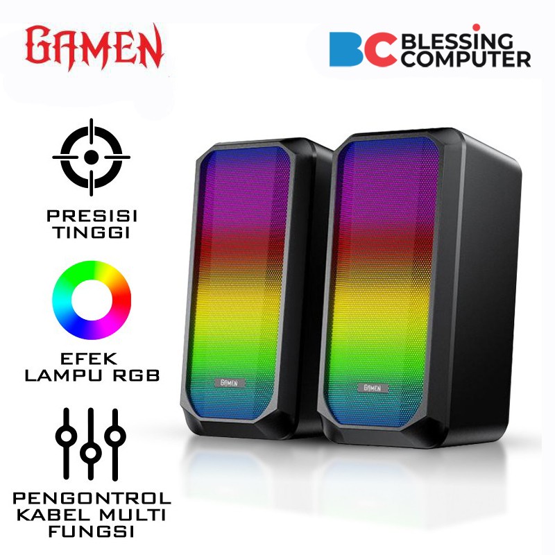 Jual Speaker GAMEN GS6 Rgb Gaming Exceleent Bass ( Black) | Shopee ...