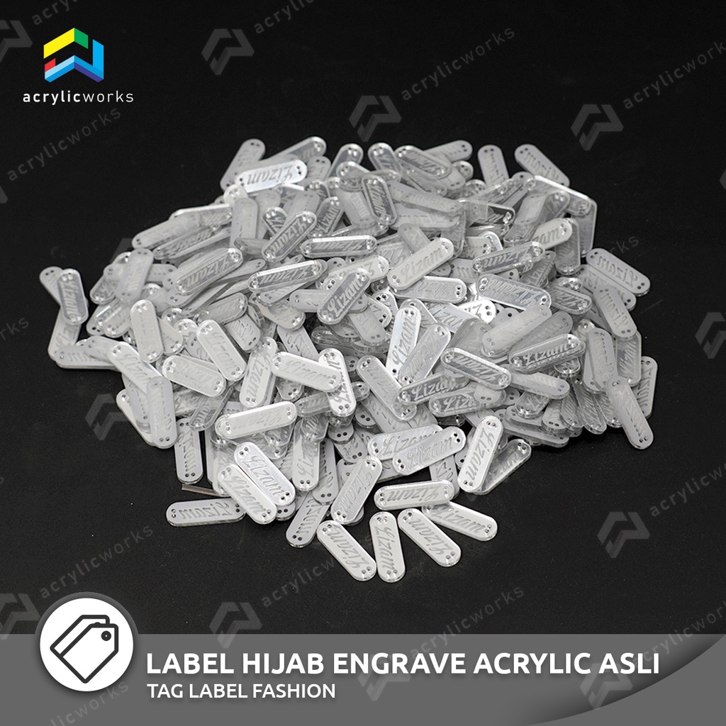 Jual Label Hijab Acrylic / Label Akrilik / Label Brand Akrilik Custom ...