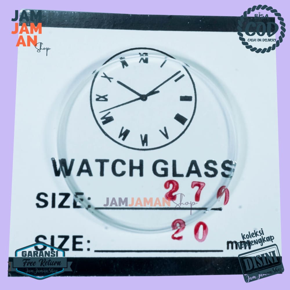 Jual Kaca Jam Kaca Bahan Aksesoris Jam PNC-270 Murah 2,7 cm | Shopee ...