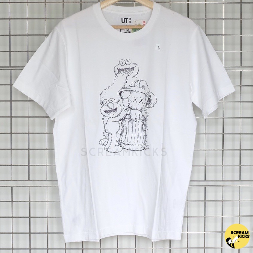 Jual KAWS X Uniqlo X Sesame Street Companion Trash Can Outline Tee ...