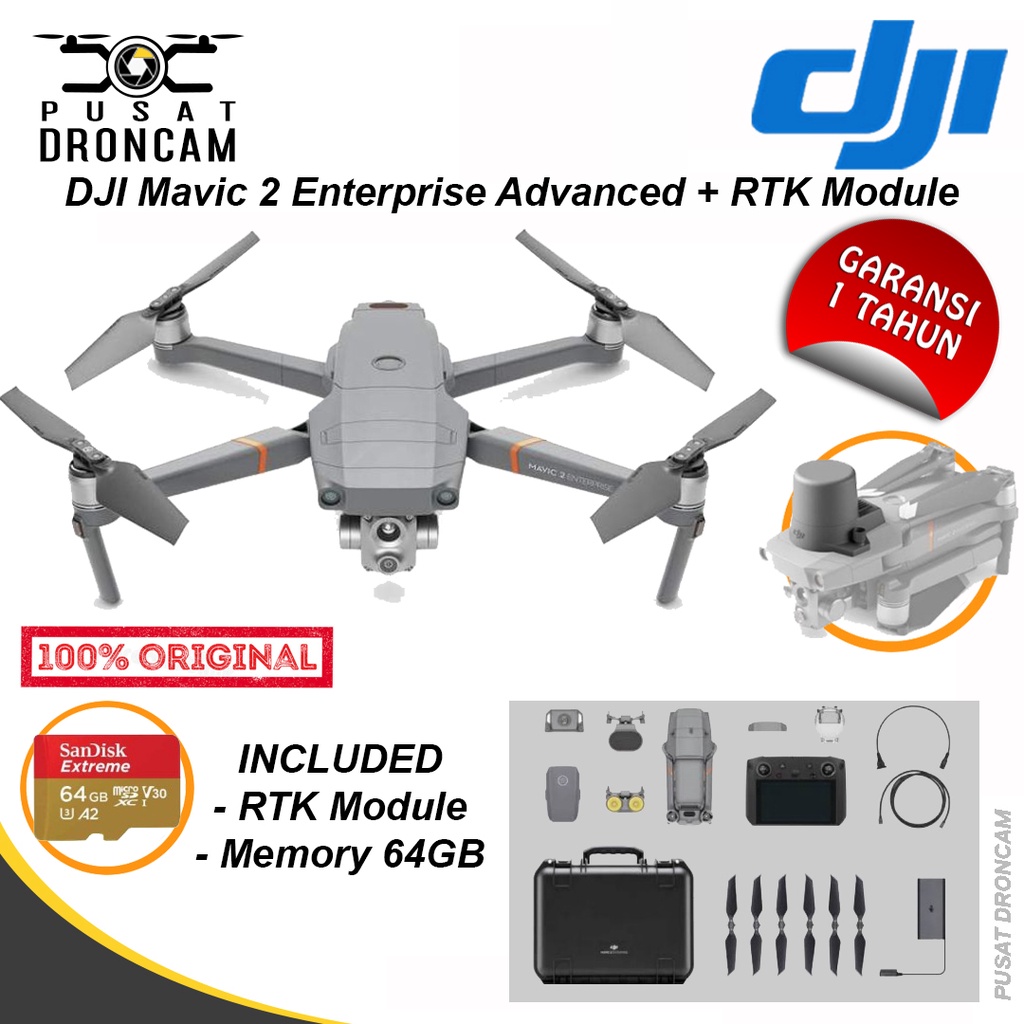 Jual DJI Mavic 2 Enterprise Advanced Drone Plus RTK Module Original ...
