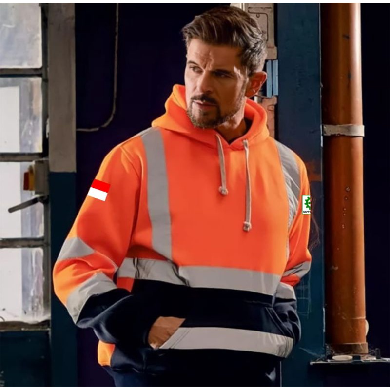 Jual Jaket Jamper Sweater Hoodie Safety Hi-Vis Reflective 3M Scothlite ...