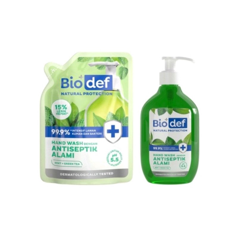 Jual BIODEF Natural Protection Mint + Green Tea Hand Wash - Sabun cuci ...