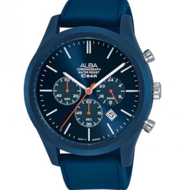 Jual ALBA AT3G25 Active Chronograph Stopwatch Dark Blue Silicon ...