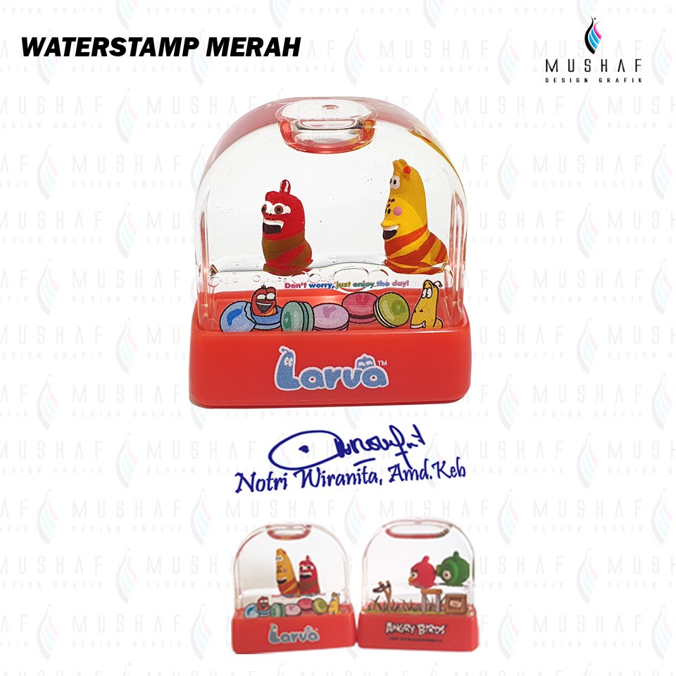 Jual STEMPEL NAMA CUSTOM | WATER STAMP MERAH | Shopee Indonesia