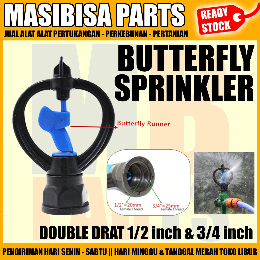 Jual SPRINKLE / SPRINKLER TAMAN MODEL KUPU / BUTTERFLY BULAT DRAT DALAM ...