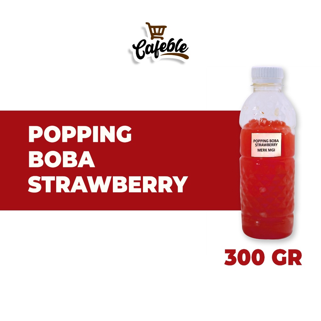Jual Popping Boba Rasa Strawberry Kemasan 300 gram Merk Mutiara ...