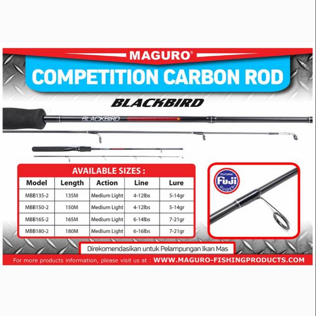Jual Rod MAGURO BLACKBIRD 150-165-180 cm | Shopee Indonesia