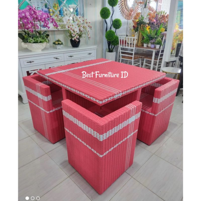 Jual Meja Makan Kubus Dinning Box Rotan Sintetis (BELUM ONGKIR ...