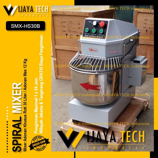 Jual Spiral Mixer 30 Liter FOMAC SMX-HS30B Mixer Adonan Roti Mie 30L SMX - HS30B Dough Mixer 30 ...