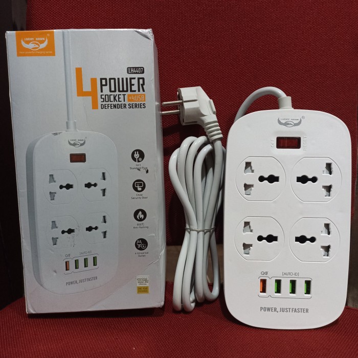 Jual stop kontak 8 lubang usb port colokan listrik roll usb 4 socket ...