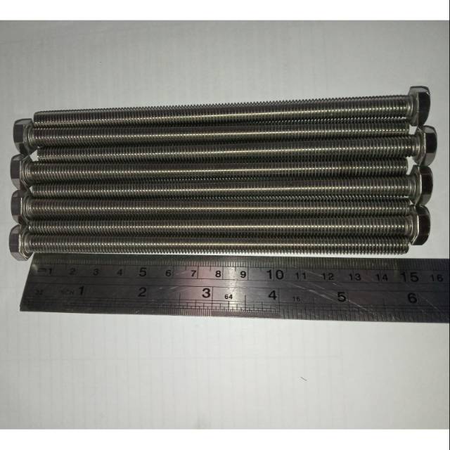 Jual Baut hex m8 x 150 (15cm) stainless 304 THE A2-70 | Shopee Indonesia